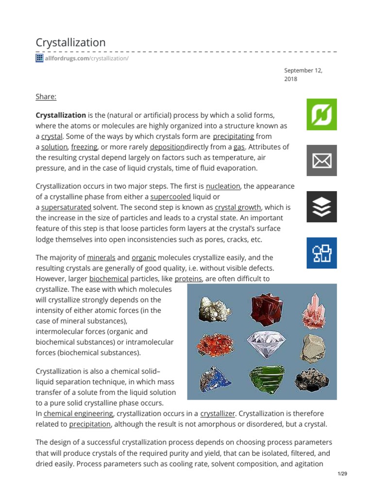 Types of Crystals | PDF | Crystallization | Nucleation