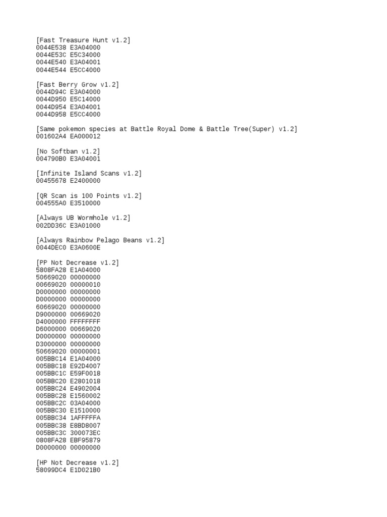 Pokemon CHeat Codes | PDF | Nintendo | Video Game Design