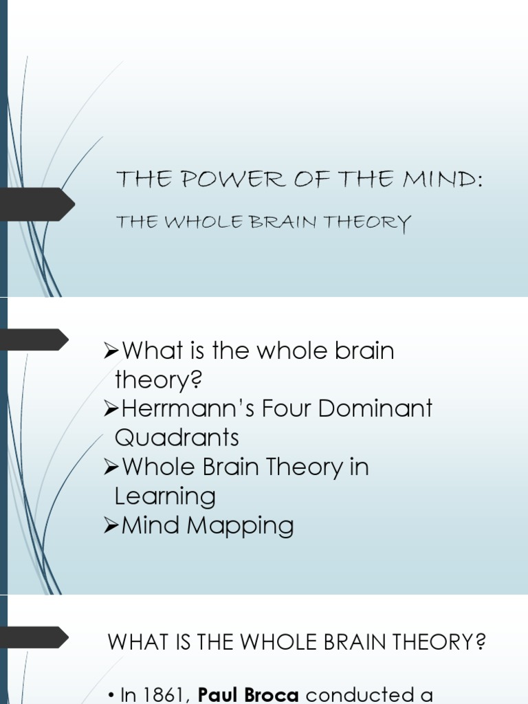 The Whole Brain Theory | PDF | Learning | Cognitive Science