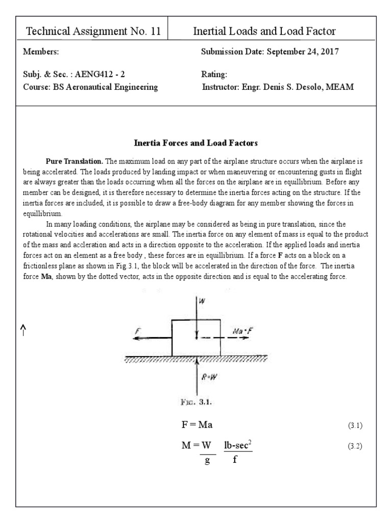 Inertia Loads | PDF | Acceleration | Force