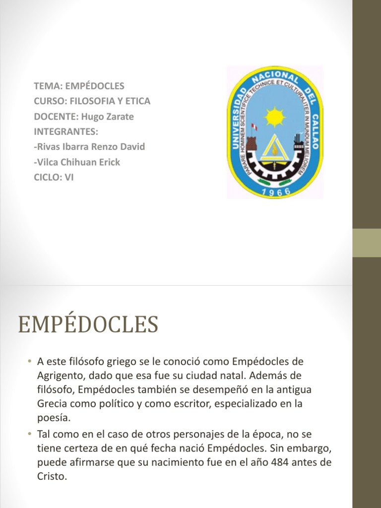 Empedocles 1 | PDF | Amor | Science