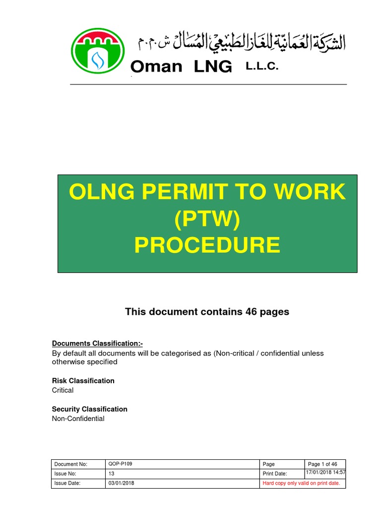 Permit To Work Procedure | PDF | Occupational Safety And Health | Risk ...