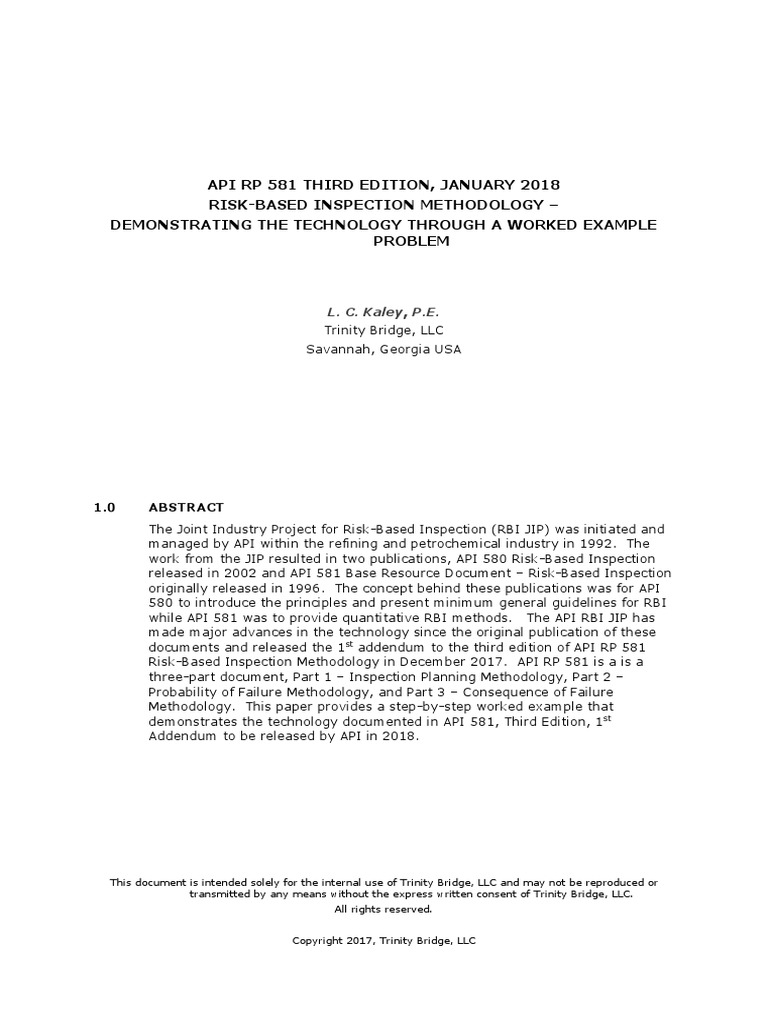 API 581 Application Example | PDF | Risk | Corrosion