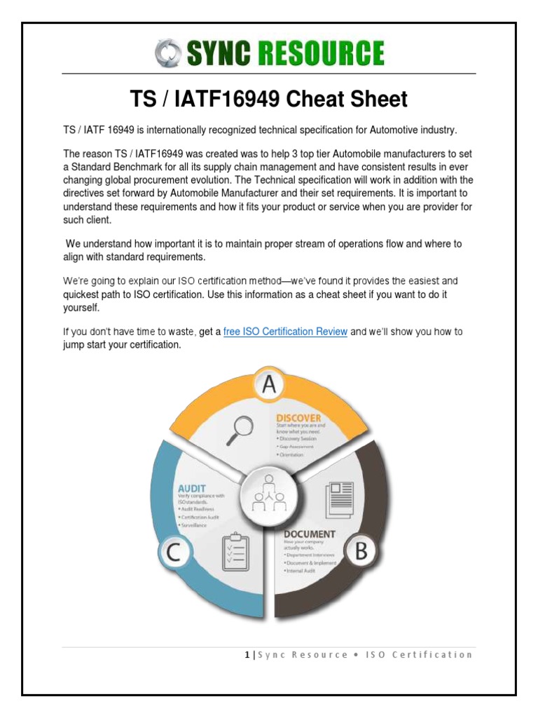 6 Iatf 16949 Certification Cheat Sheet | PDF | Internal Audit ...