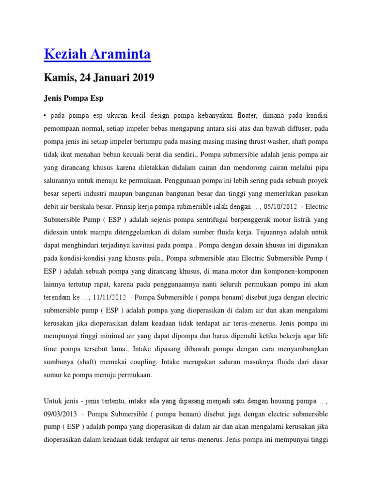 Jenis Jenis Pompa Esp / Reda Pump | PDF