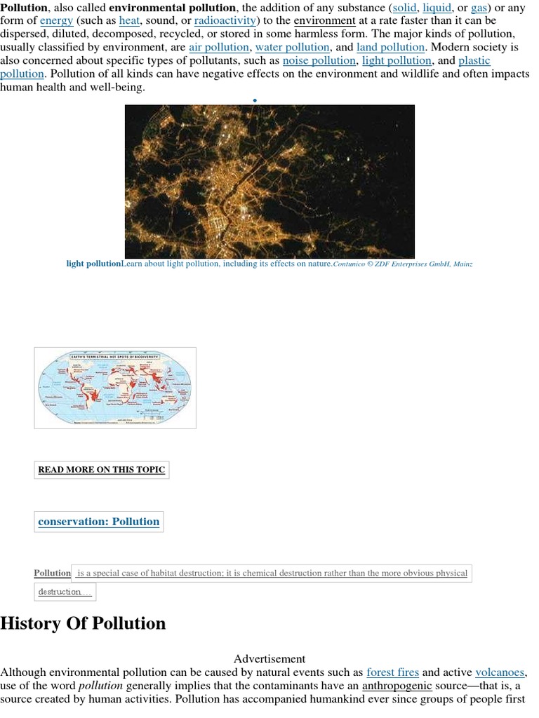 History of Pollution | PDF | Pollution | Air Pollution