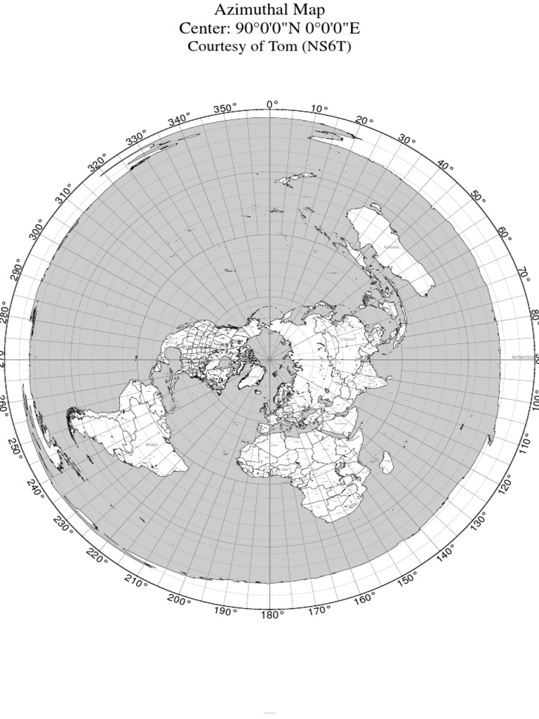 Azimuthal Equidistant Map of The Flat Earth | PDF