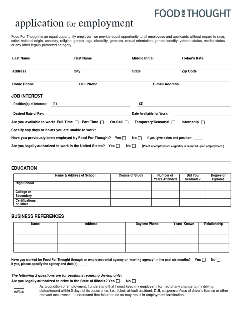 Application Employment: Job Interest | Download Free PDF | Employment ...