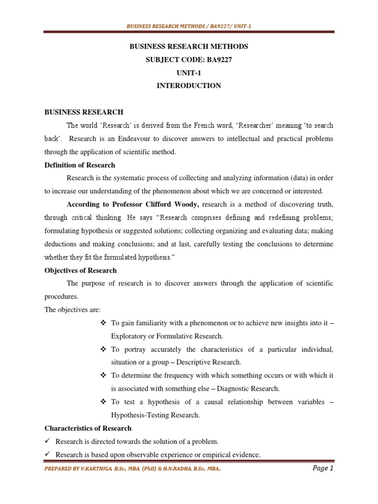 Business Research Methods Introduction | PDF | Scientific Method ...