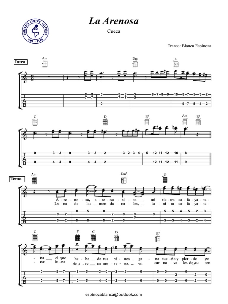 Arenosa - Partitura Charango | PDF