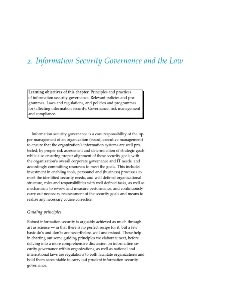 Information Security Governance Essentials | PDF | Information Security ...
