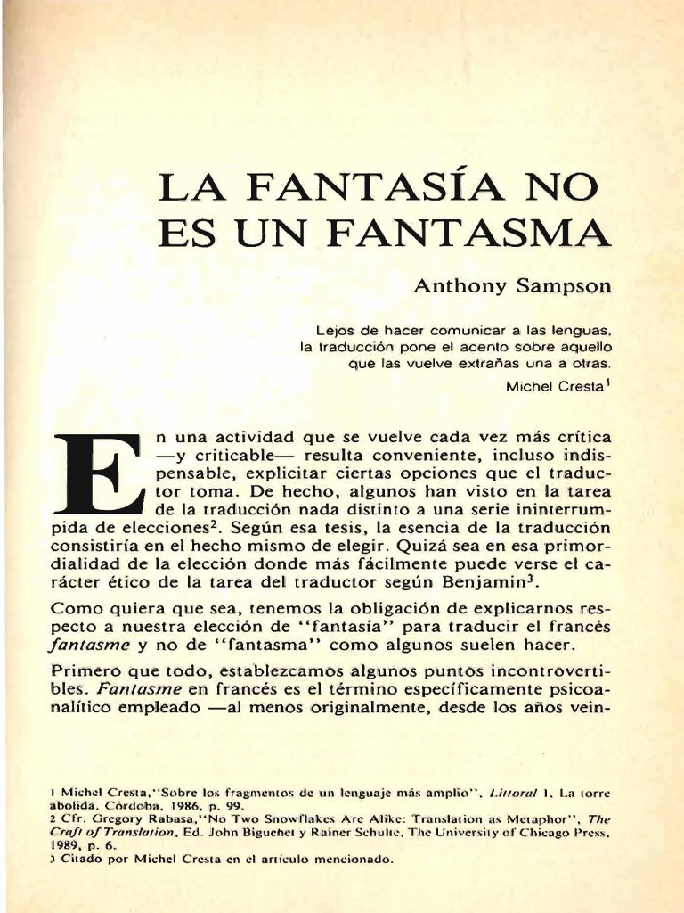 La Fantasia No Es Un Fantasma - Anthony Sampson PDF | PDF