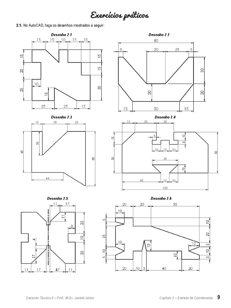 Exercícios de Coordenadas - AutoCAD 2019 | PDF