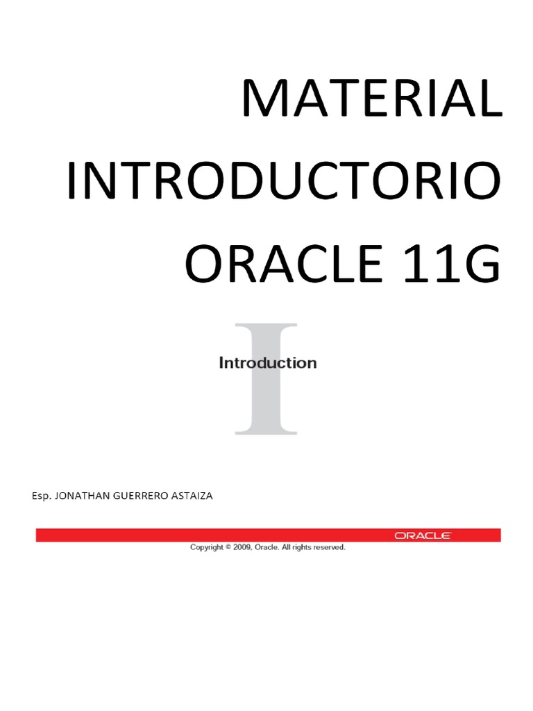 Material Introductorio Oracle 11g PDF | PDF