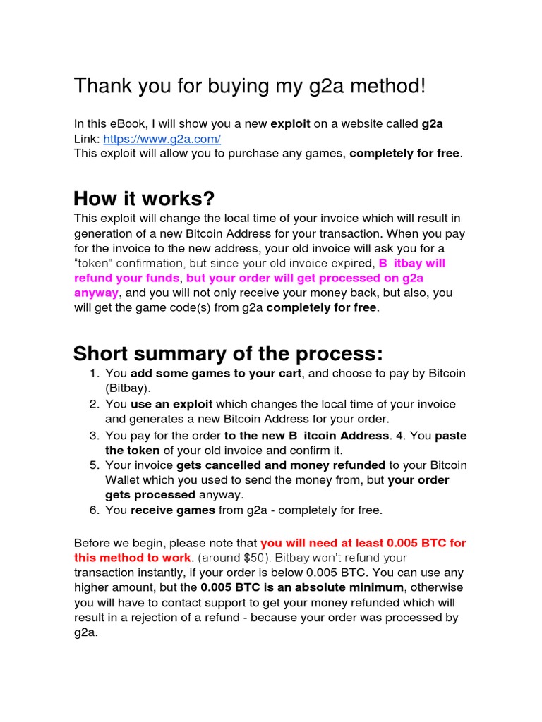 HF G2A Refund Unlimited BTC | PDF | Bitcoin | E Commerce