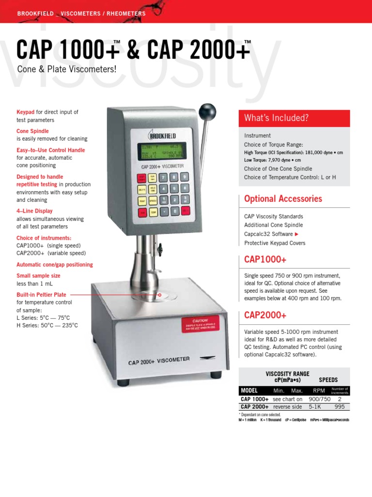 ICI Viscosity Cap Series Brookfield | PDF | Viscosity | Building ...