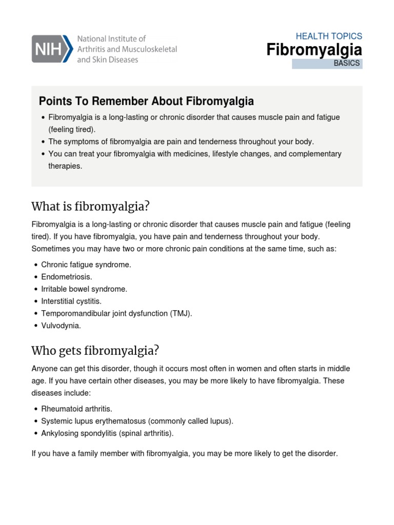Fibromyalgia: Points To Remember About Fibromyalgia | Download Free PDF ...
