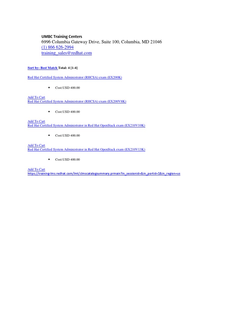 UMBC Training Centers | PDF