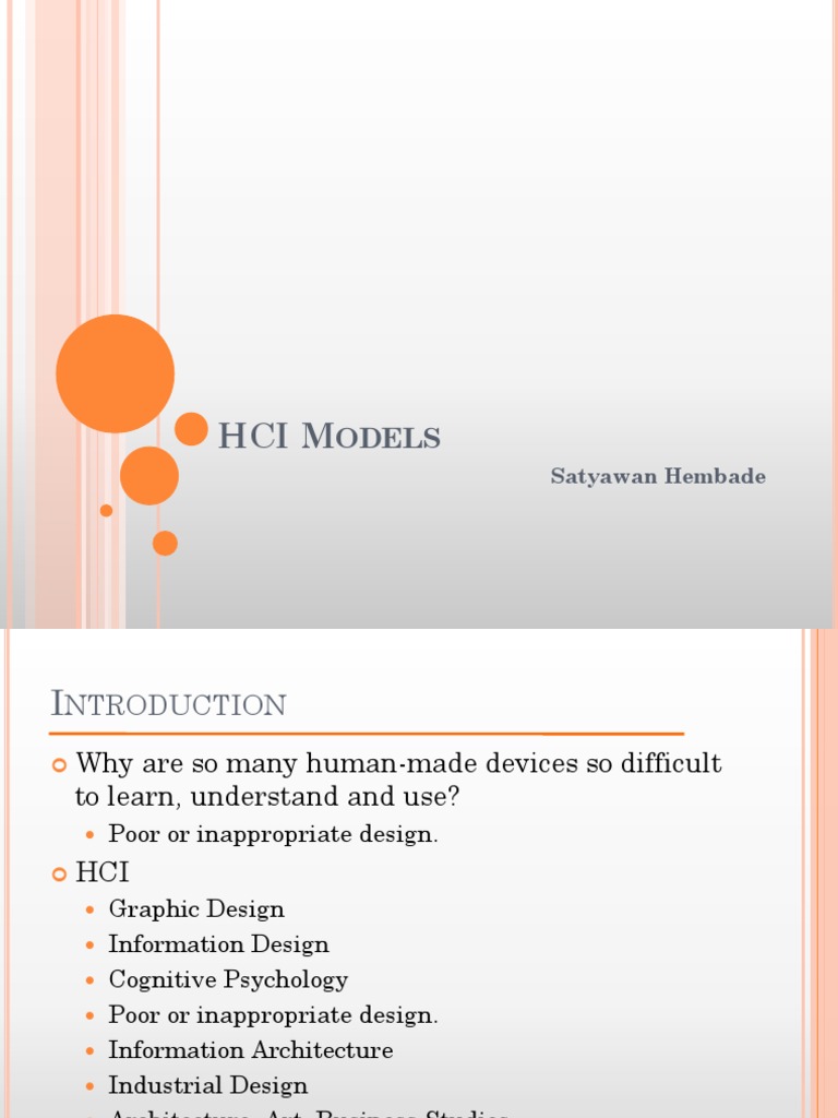 Models of HCI | PDF | Conceptual Model | Input/Output