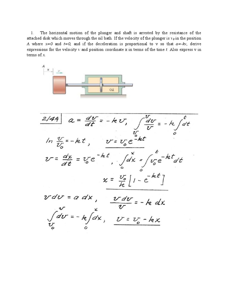Tutorial 6 Solutions Kinematics of Particles PDF | PDF | Acceleration | Velocity