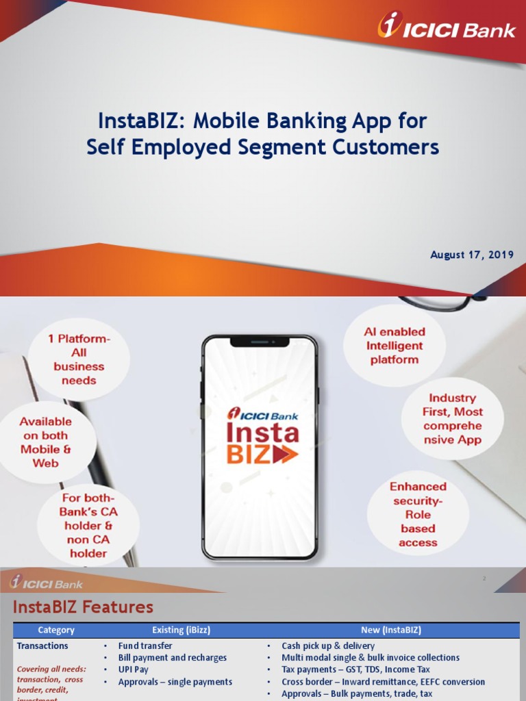 Instabiz: Mobile Banking App For Self Employed Segment Customers | PDF ...