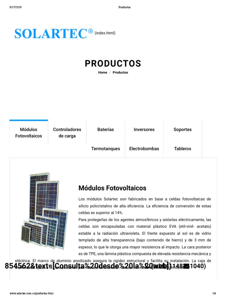 Productos Solartec Catalog | PDF | Fotovoltaica | Aluminio