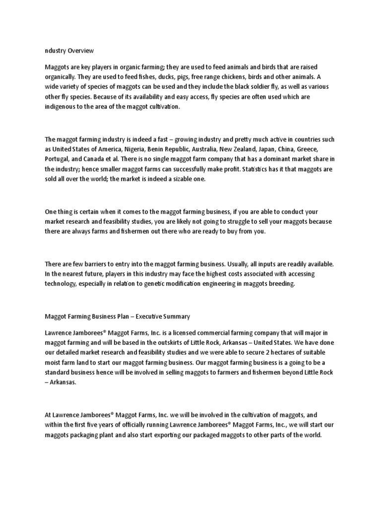 Maggot Farming | PDF | Agriculture | Employment