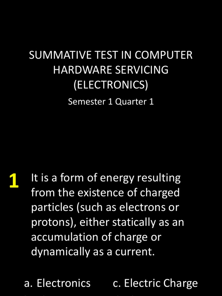 Summative Test in Computer Hardware Servicing | PDF | Electronic ...