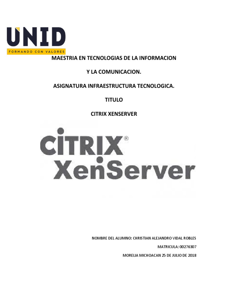 Citrix XenServer | PDF | Virtualización | Sistema operativo