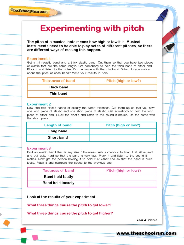 Experimenting With Pitch: Experiment 1 | PDF