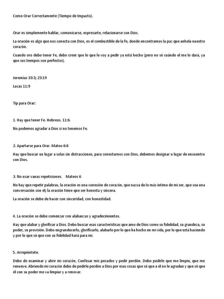 Como Orar Correctamente | PDF | Oración | Creencia religiosa y doctrina