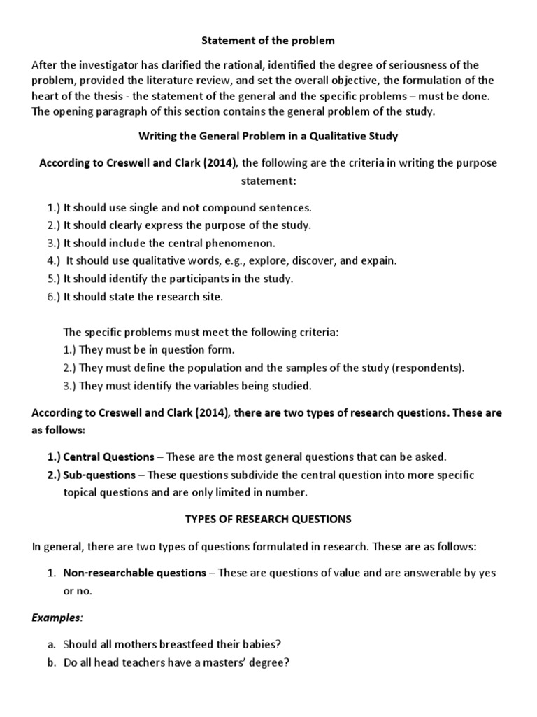 Statement of The Problem and Hypothesis | PDF | Hypothesis | Null Hypothesis
