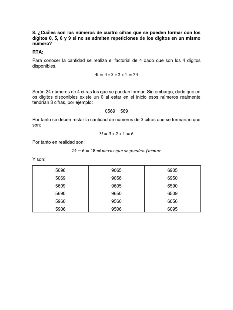 Factorial Ejercicios | PDF | Enseñanza de matemática
