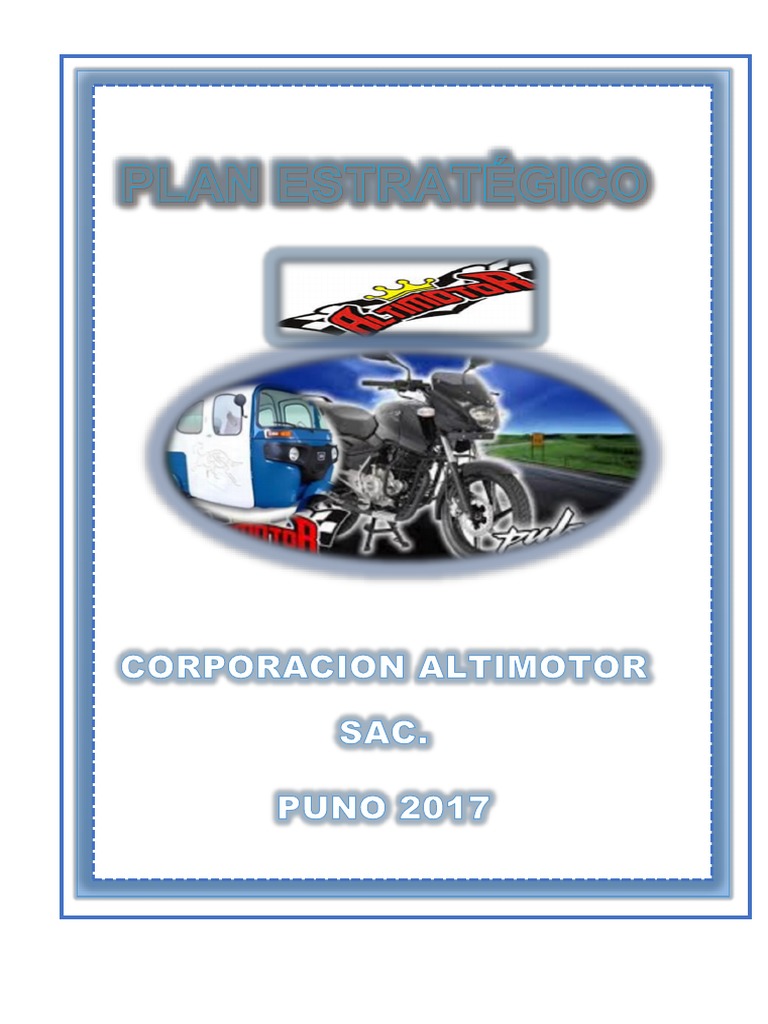 Plan Estrategico Altimotor Sac | PDF | Contabilidad | Perú