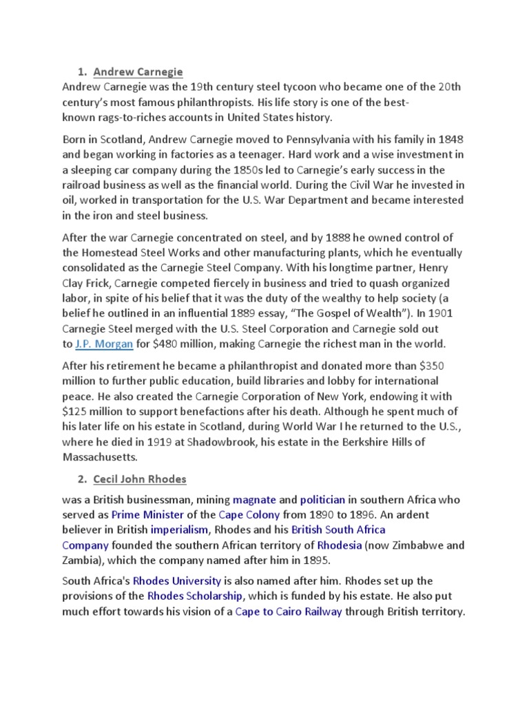 Andrew Carnegie: J.P. Morgan | PDF | Walt Disney | Andrew Carnegie