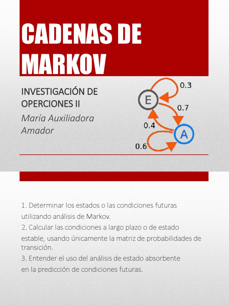 Cadenas de Markov | PDF | Cadena Markov | Estocástico
