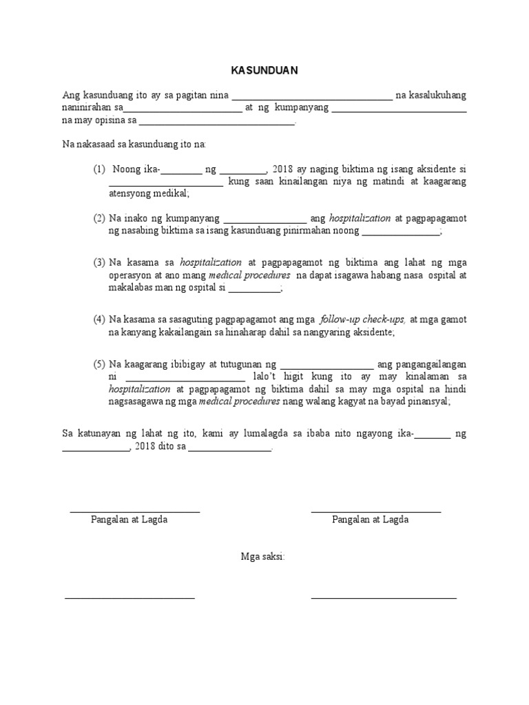 kasunduan (aksidente)