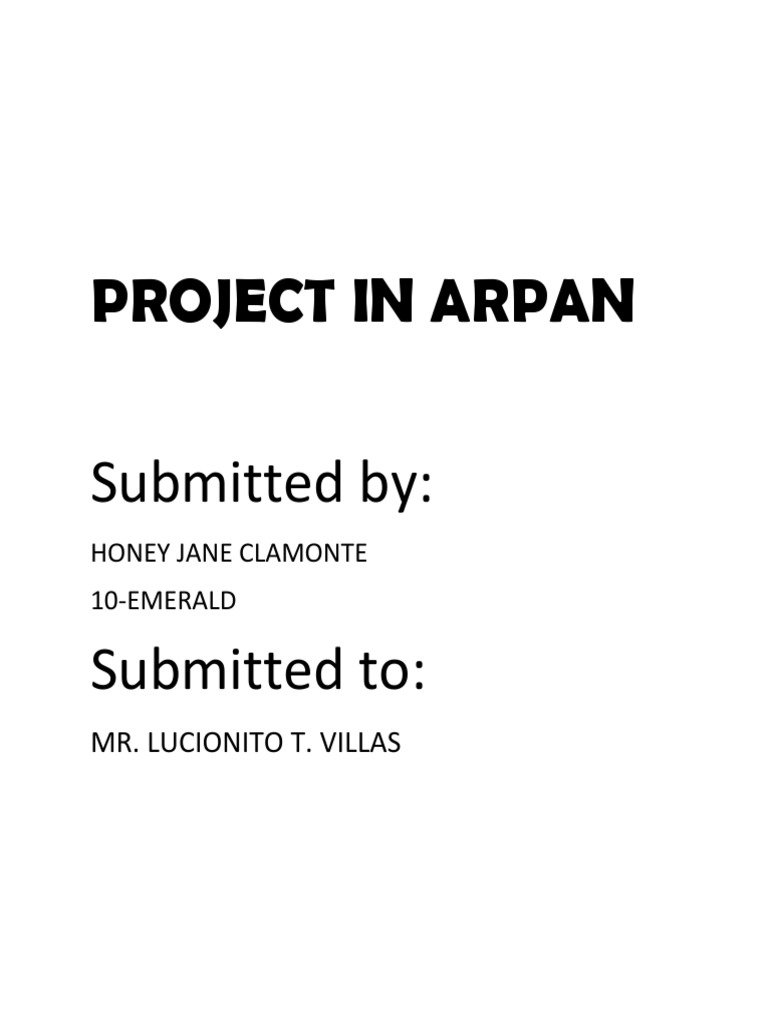 Project in Arpan: Submitted by | PDF