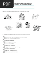 First Quarter Exam Kindergarten | PDF