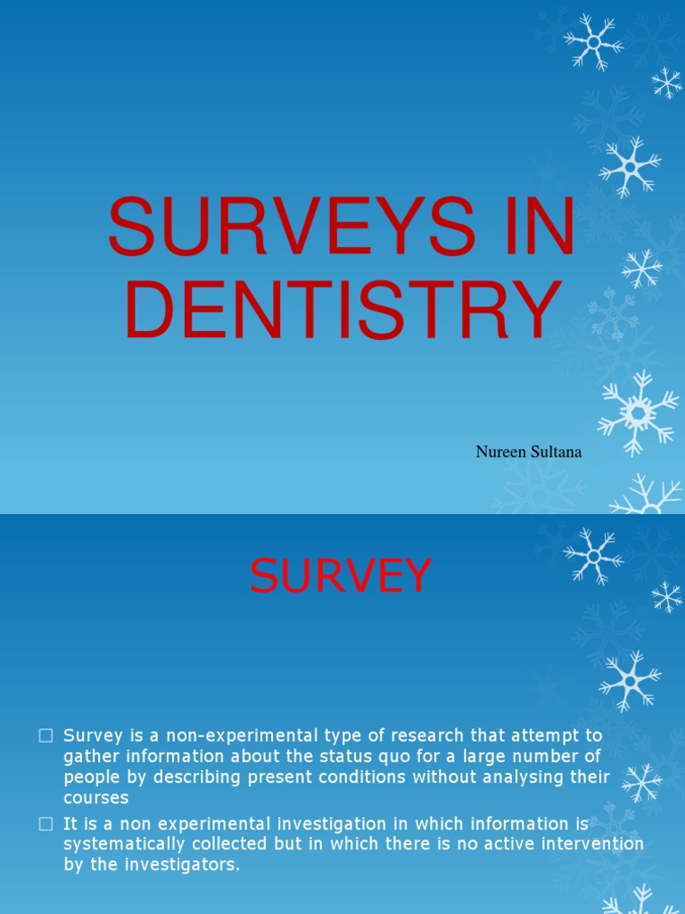 Surveys in Dentistry: Nureen Sultana | Download Free PDF | Survey ...