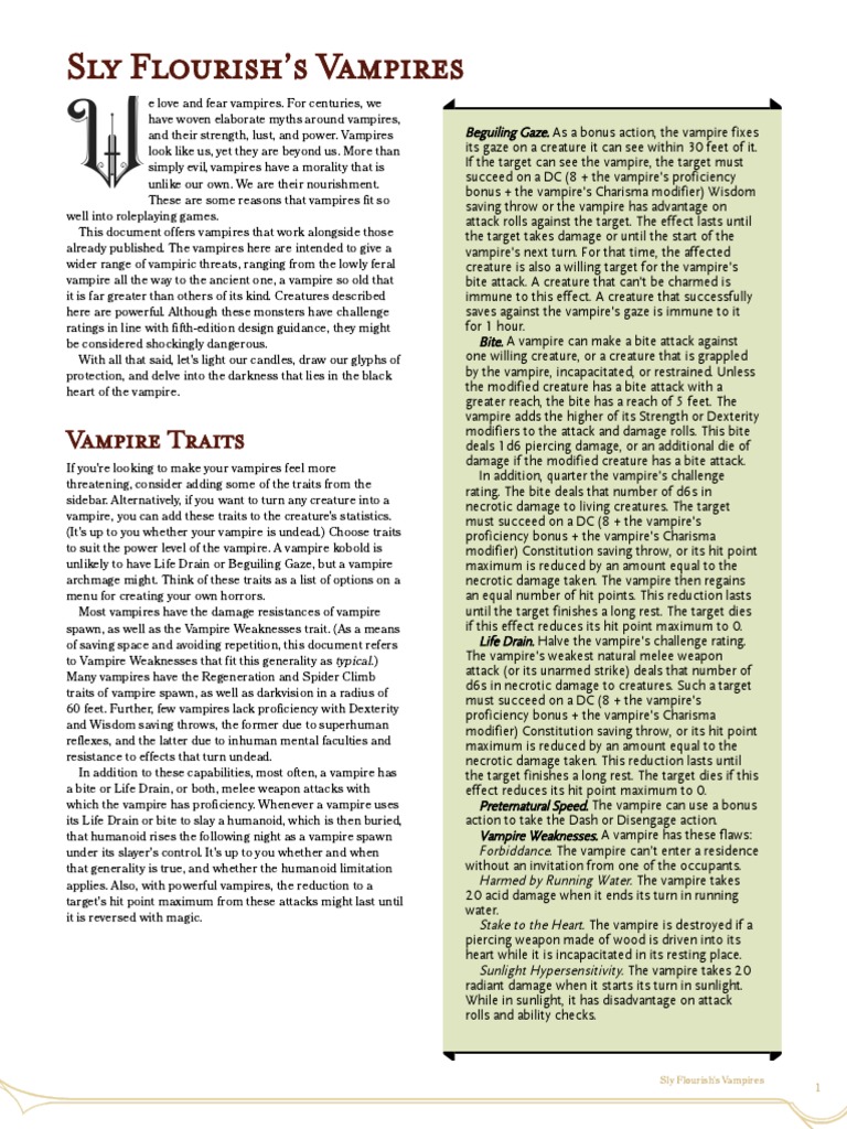 Sly Flourishs Vampires PDF | PDF | Vampires
