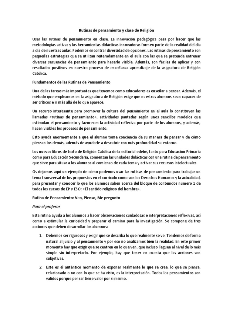 Rutinas de Pensamiento I | PDF | Epistemología | Sicología