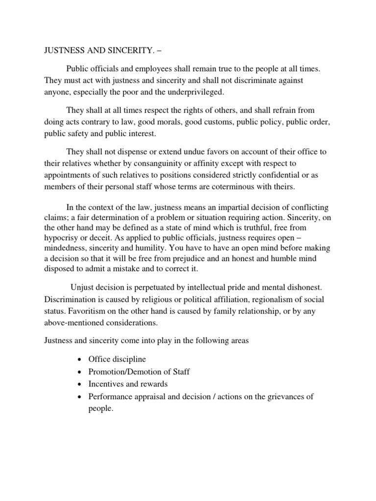 Justness and Sincerity | PDF | Social Institutions | Social Science