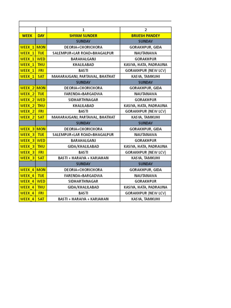 MSR TOUR PLAN JULY-2019 (Updated) | PDF