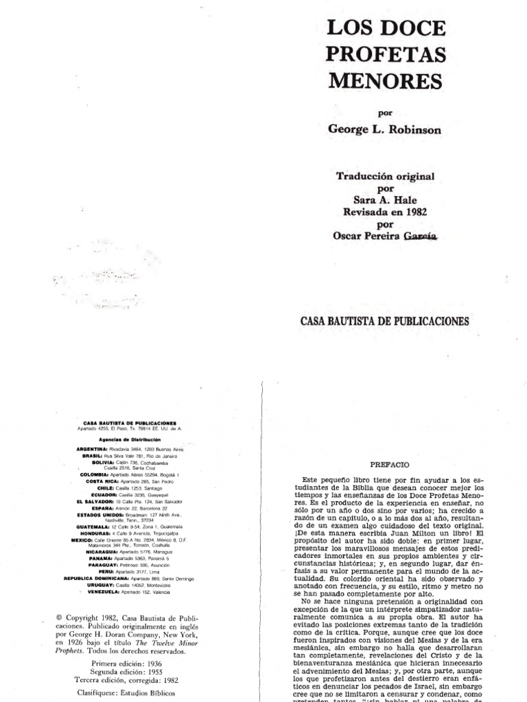 Los Doce Profetas Menores George Robinson Pdf Doce Profetas