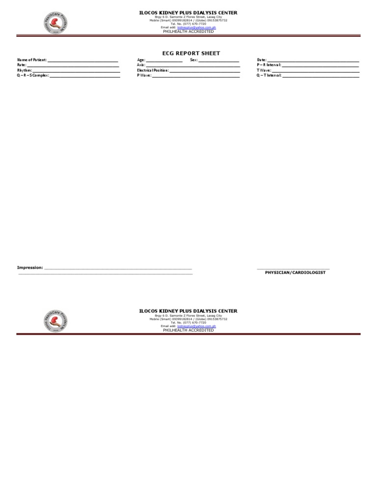 Ecg Report Sheet | PDF