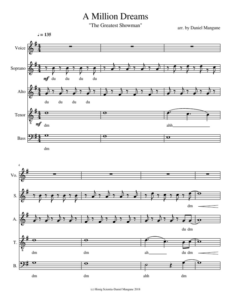 A Million Dreams Sheet | PDF