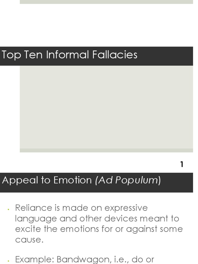 Top Ten Informal Fallacies | PDF | Argument | Logical Consequence