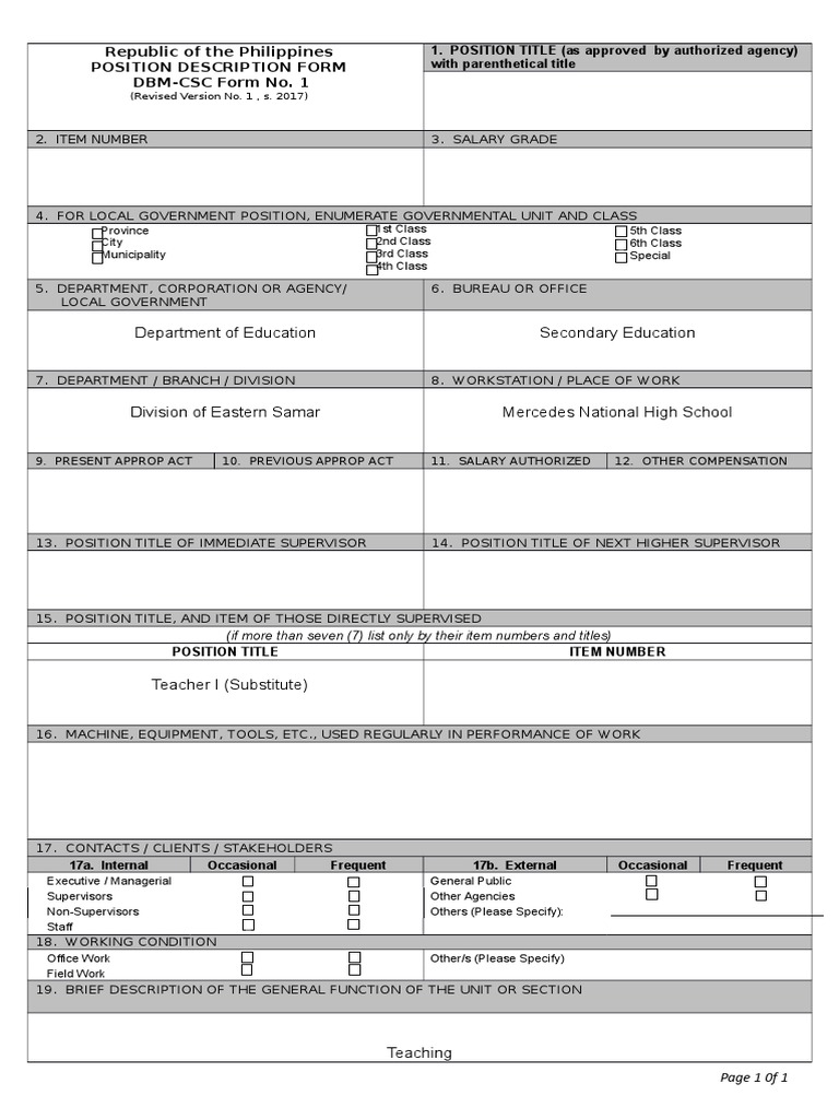 Department of Education Secondary Education: Republic of The ...