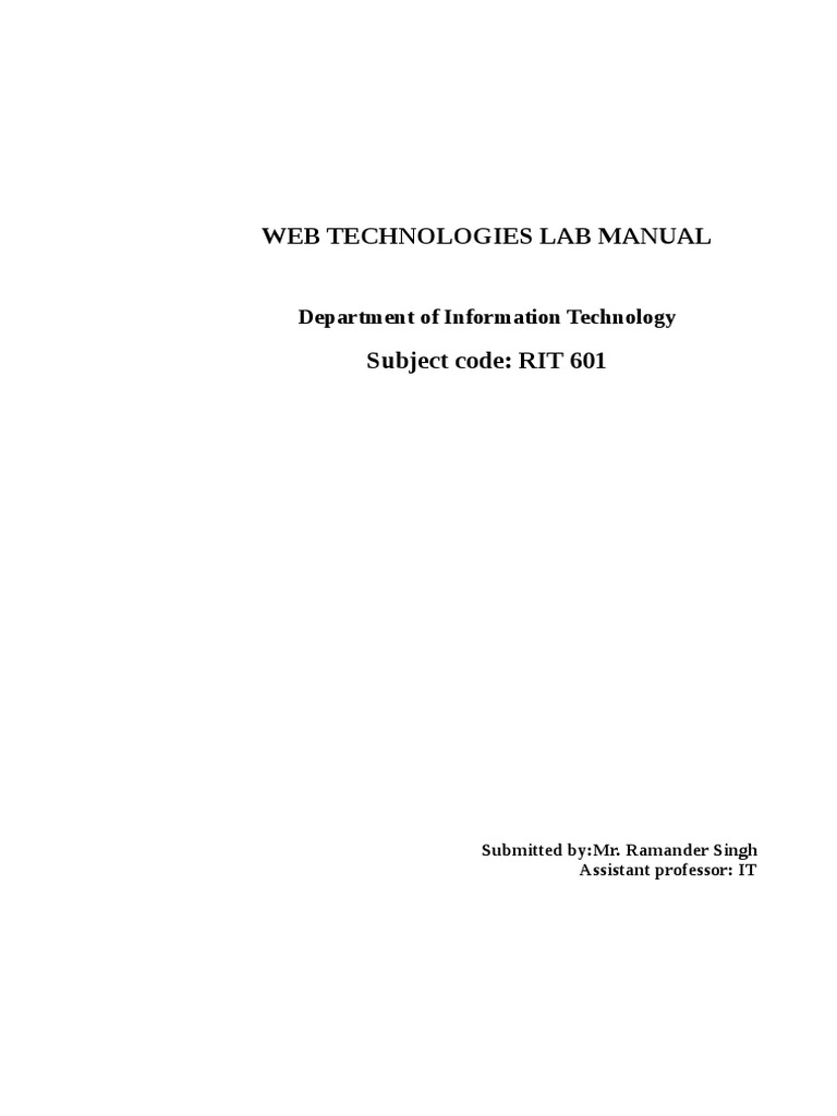 IWT Lab Manual | PDF | Cascading Style Sheets | Html Element